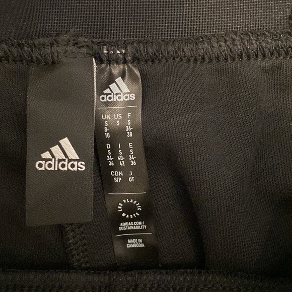 adidas | Pants & Jumpsuits | New Small Adidas Black With 3 White ...
